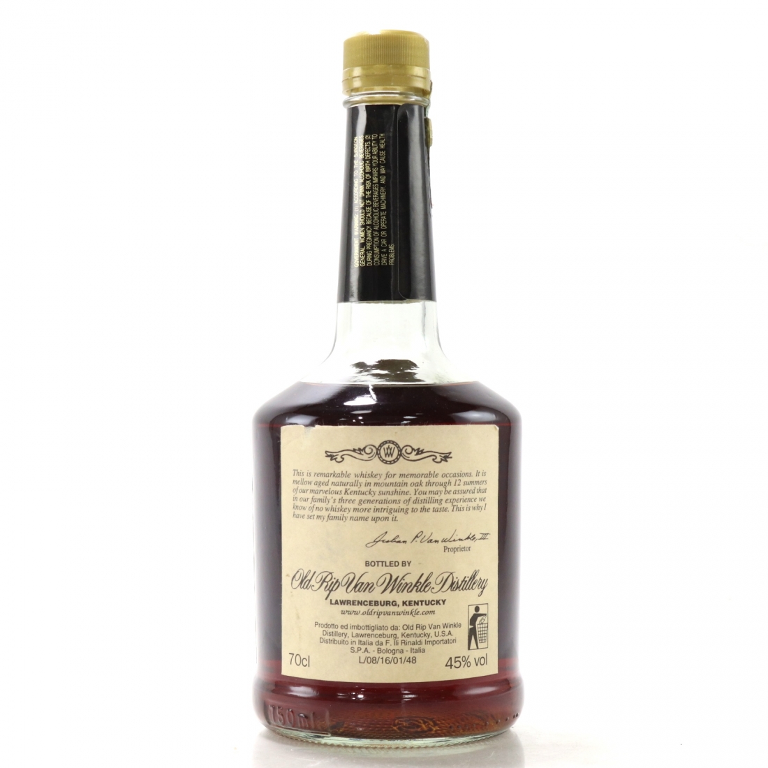 Old Rip Van Winkle 12 Year Old Old Time Rye / Rinaldi Import | Whisky ...