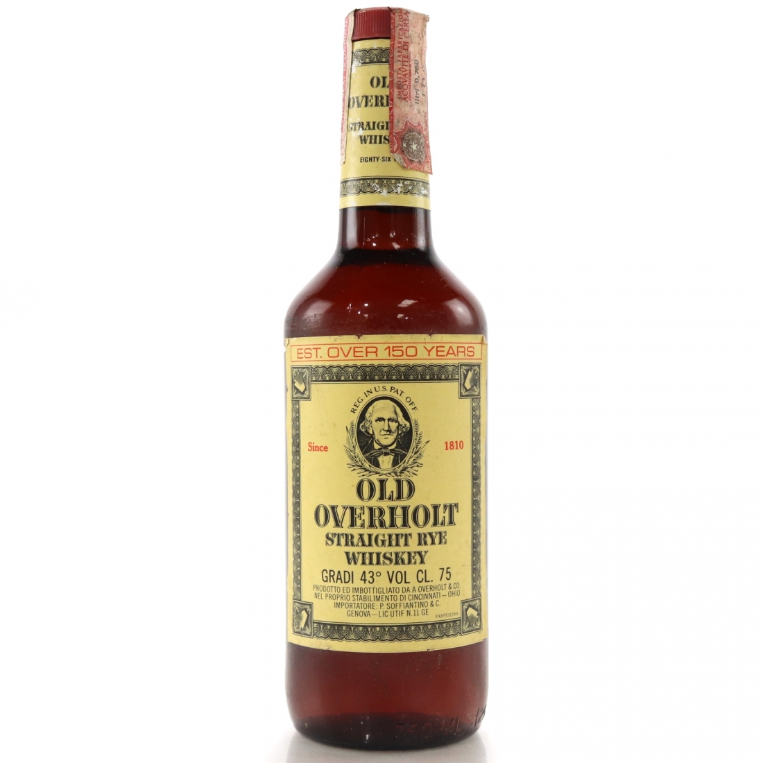 Old Overholt Straight Rye Whiskey 1980s / Soffiantino Import | Whisky ...