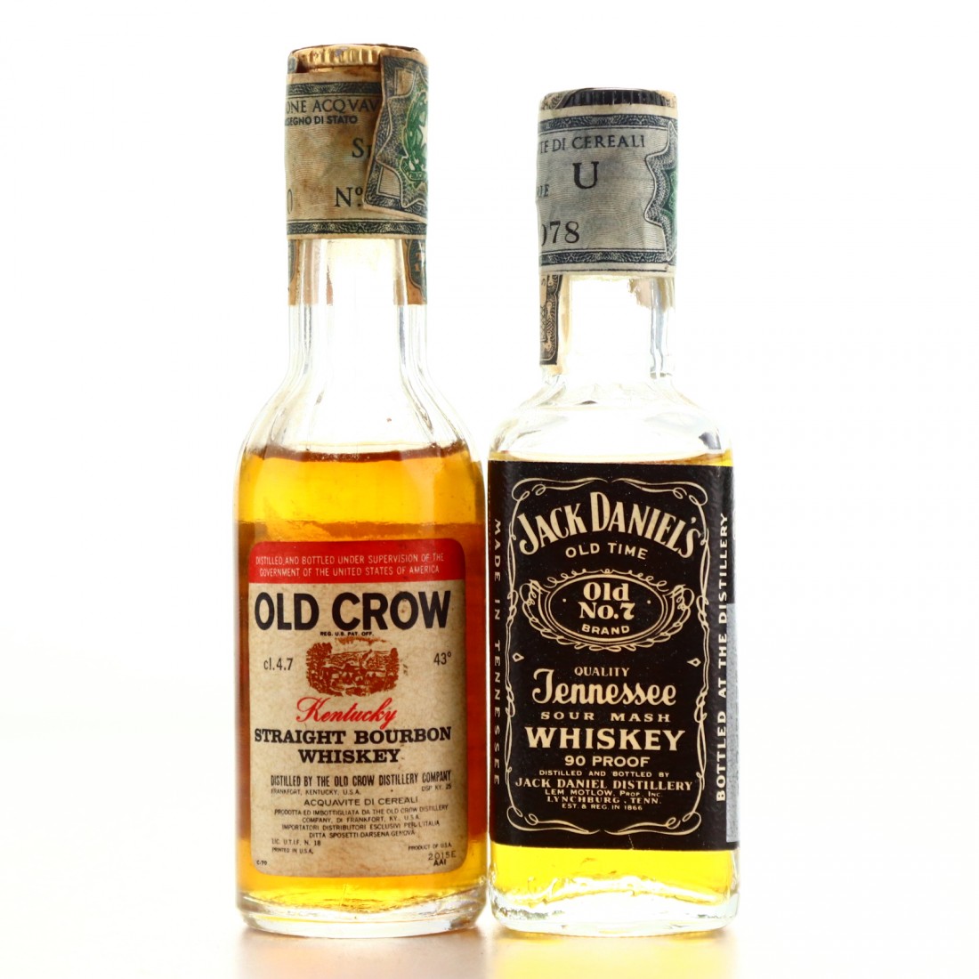 Jack Daniel's & Old Crow Miniatures x 2 1970s | Whisky Auctioneer