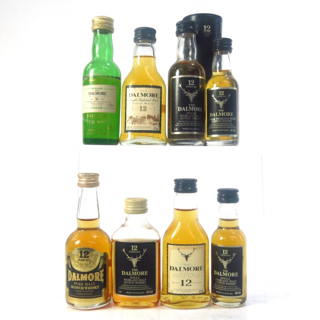 Dalmore Miniature Selection x 8 / Including 1963 Cadenhead's 30 Year ...