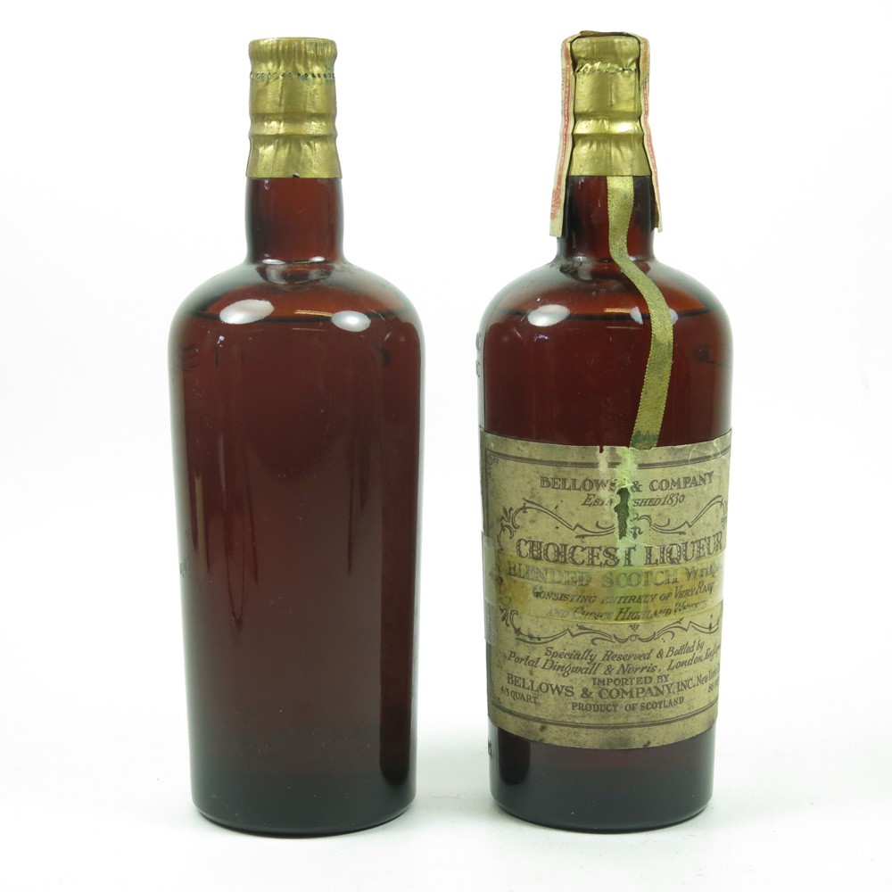 Bellows & Company Choicest Liqueur 1930s Blended Scotch Whisky/ 2 ...