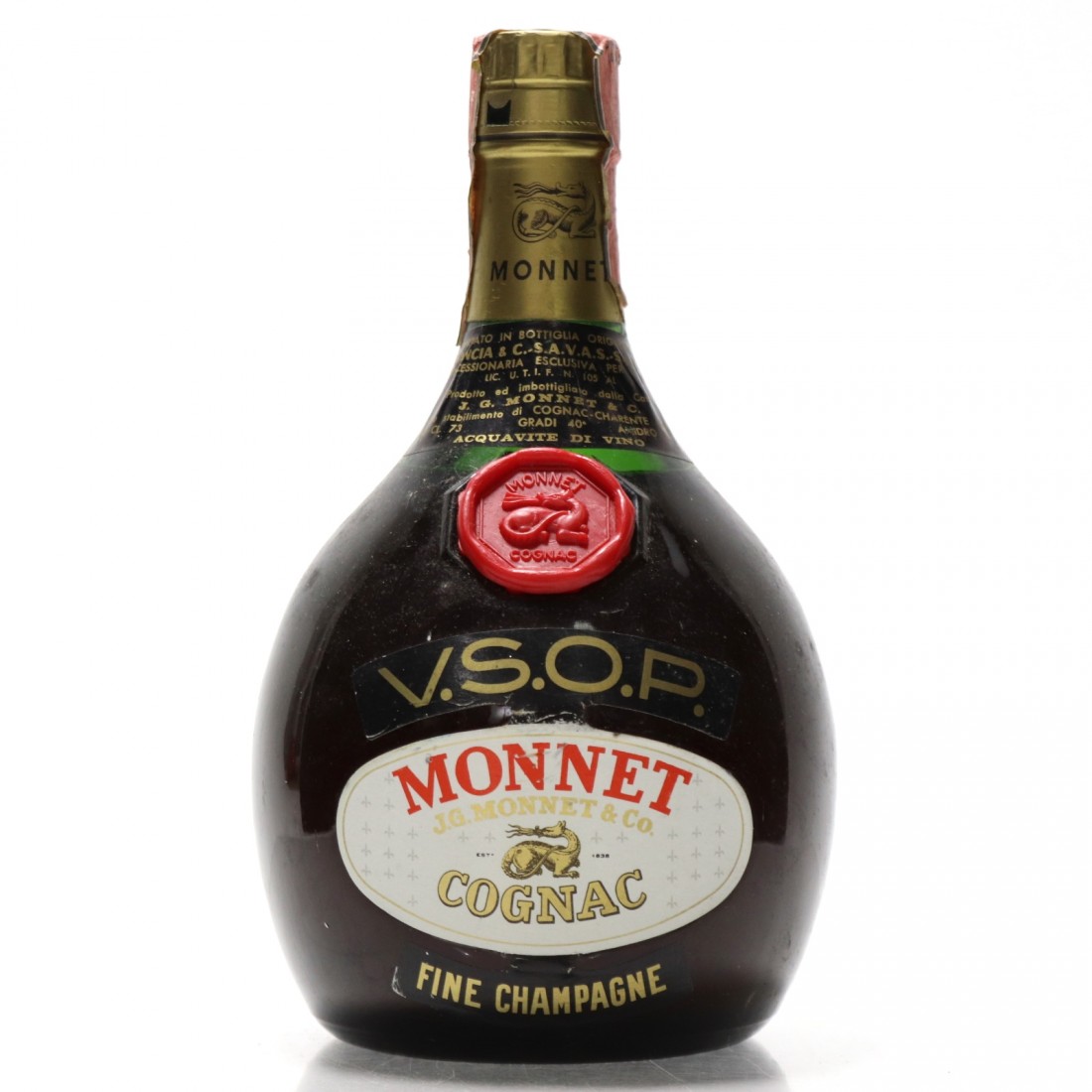 Monnet VSOP Fine Champagne Cognac 1970s | Whisky Auctioneer
