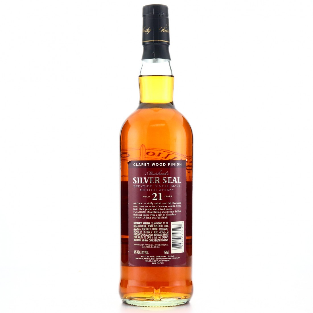 Muirhead's Silver Seal 21 Year Old Speyside Single Malt 75cl / Claret ...