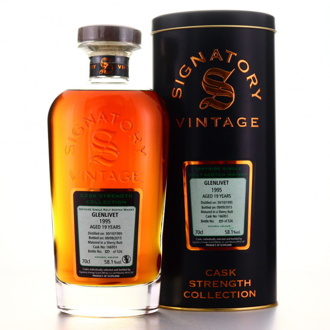 Glenlivet 1995 Signatory Vintage 19 Year Old Cask Strength | Whisky ...