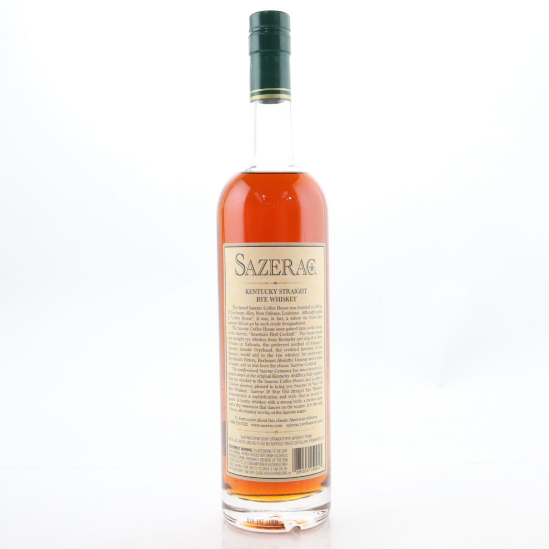 Sazerac 18 Year Old Rye / Spring 2014 | Whisky Auctioneer