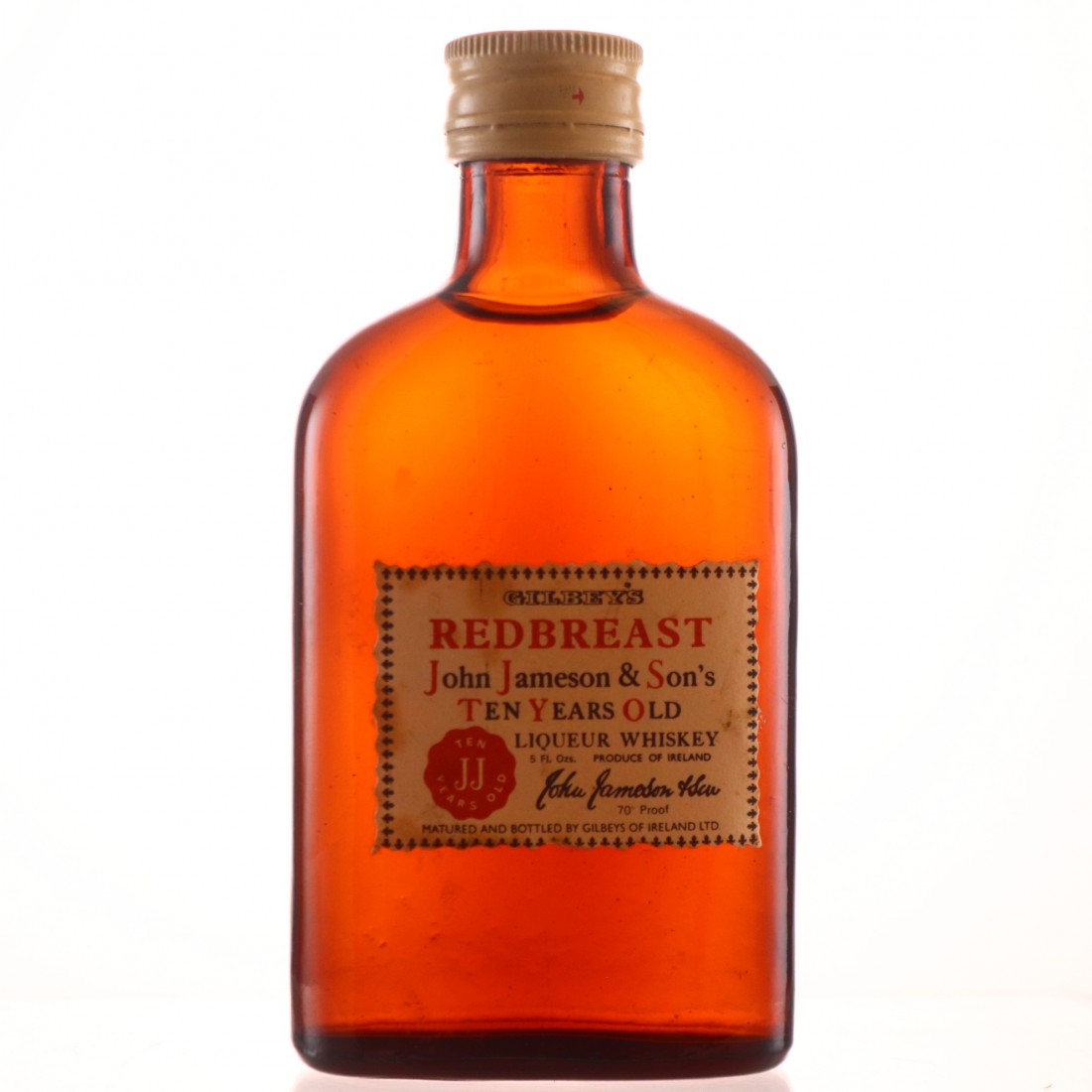 John Jameson and Son Redbreast 10 Year Old 5 Fl.Ozs 1960s / Gilbey's ...