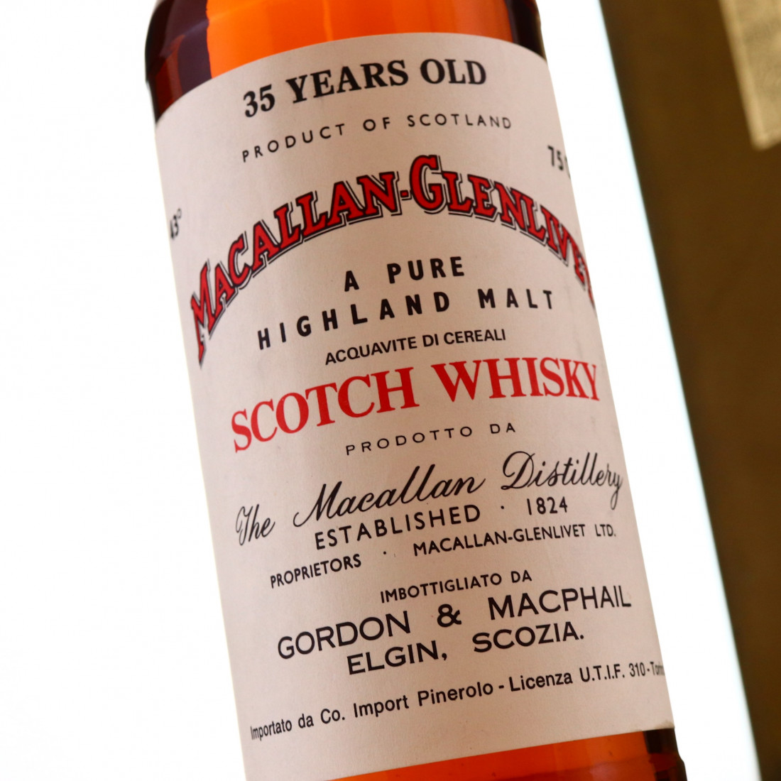Macallan 35 Year Old Gordon and MacPhail early 1980s / Co. Pinerolo ...