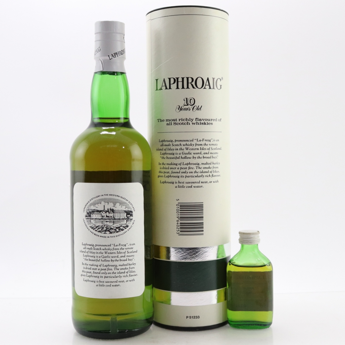 Laphroaig 10 Year Old 1980s With Miniature 5cl Whisky Auctioneer