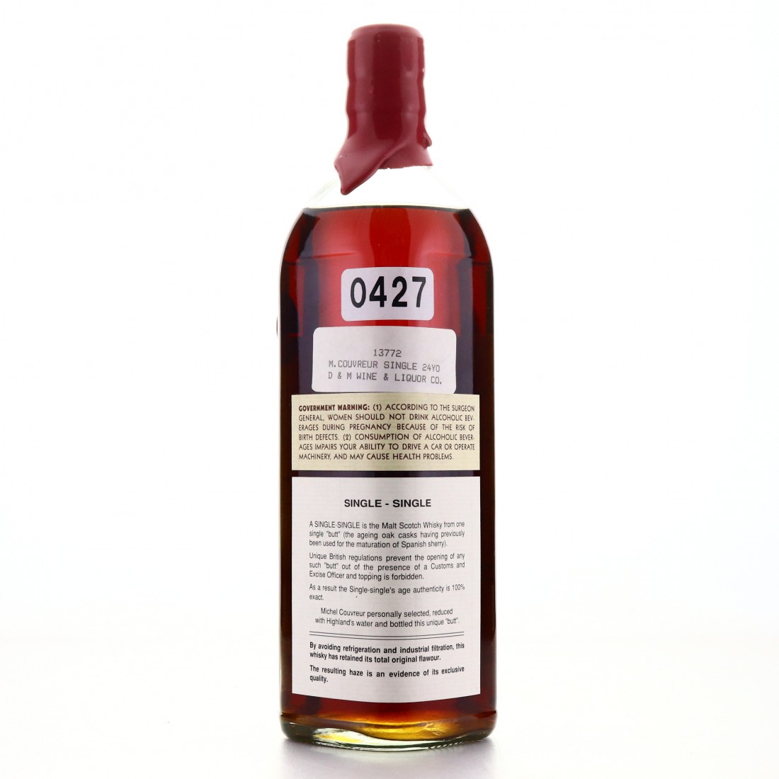 Michel Couvreur 1969 Single-Single 24 Year Old 75cl / US Import ... Michel Couvreur 1969 Single-Single 24 Year Old 75cl / US Import ...