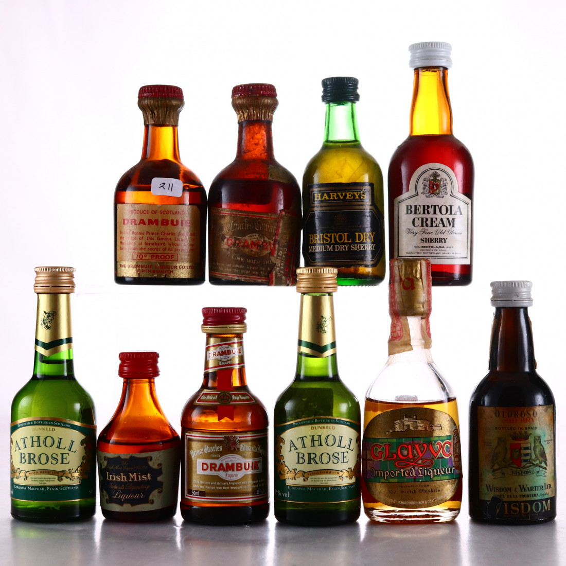 Whisky Liqueur and Brandy Miniatures x 10 | Whisky Auctioneer