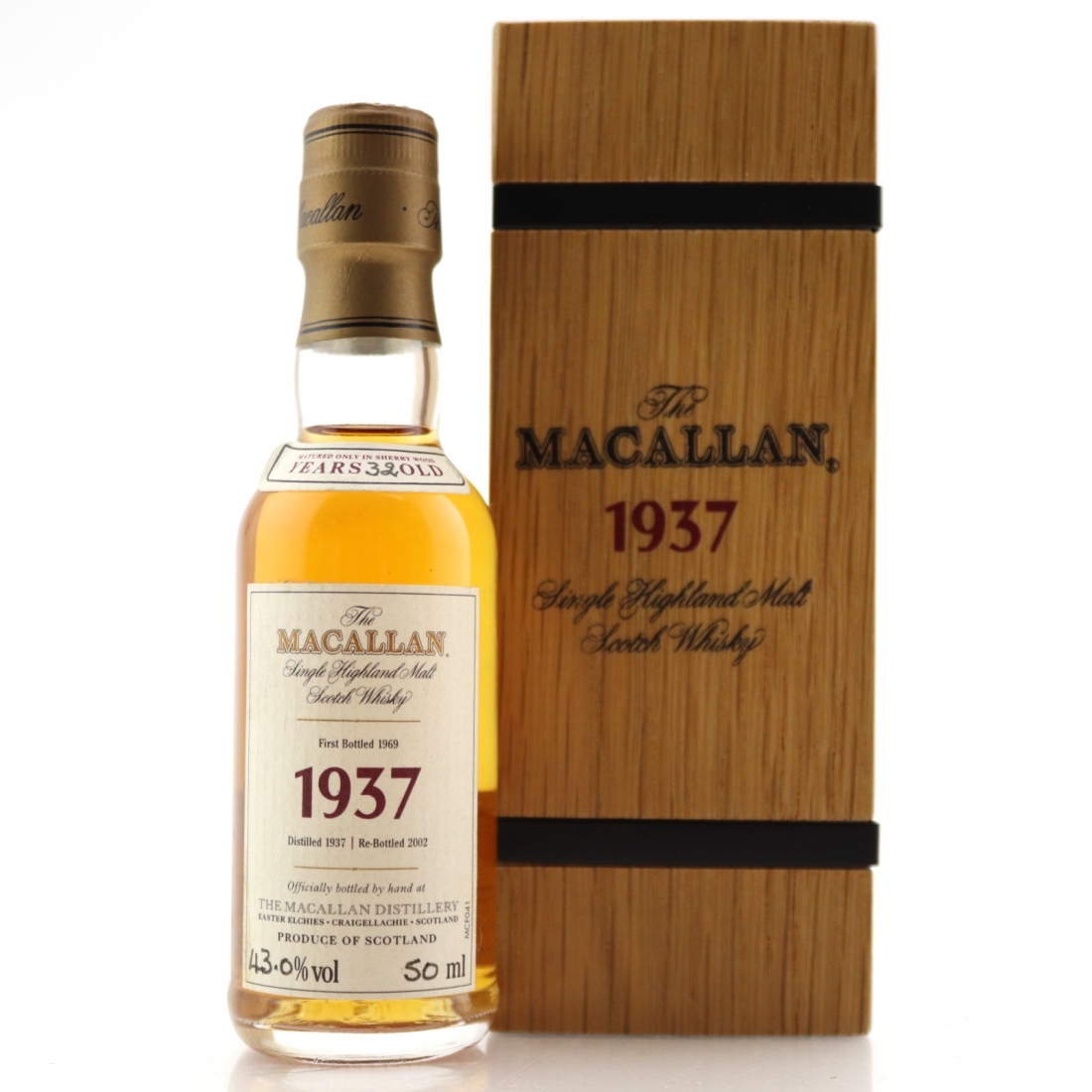 Macallan 1937 Fine and Rare 32 Year Old Miniature 5cl | Whisky Auctioneer