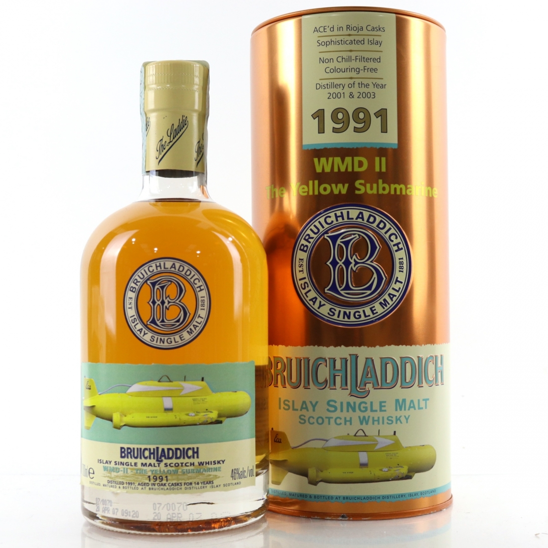 Bruichladdich 1991 Yellow Submarine 14 Year Old Wmd Ii Whisky