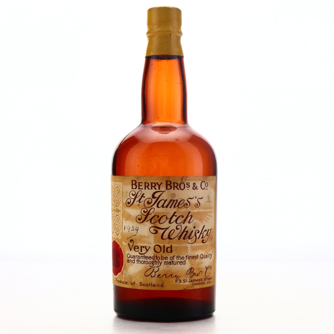 Berry Brothers and Co St James's Scotch 1930s | Whisky Auctioneer