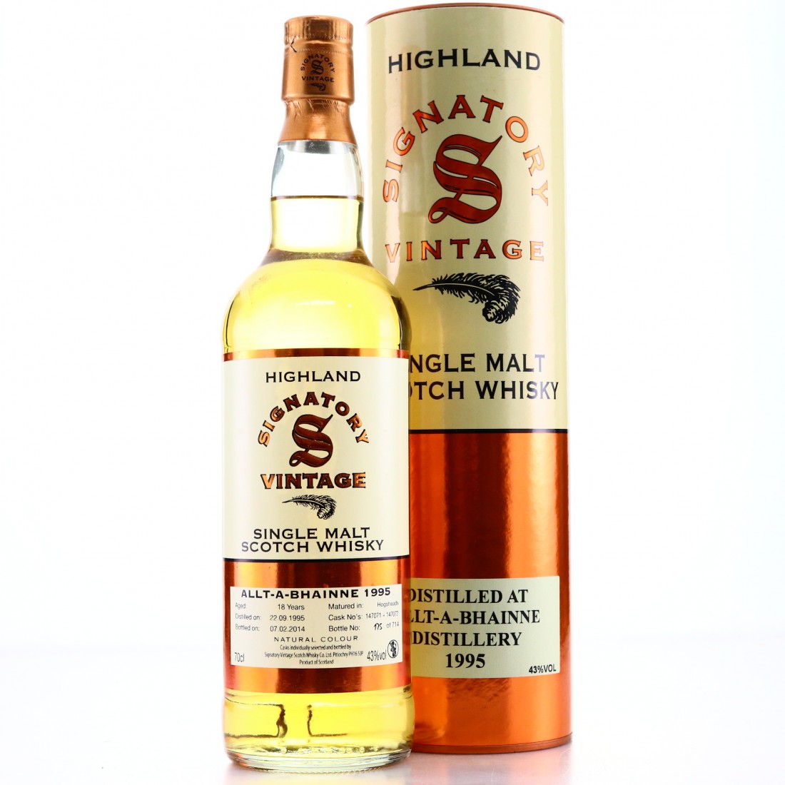 Allt A Bhainne 1995 Signatory Vintage 18 Year Old Whisky Auctioneer